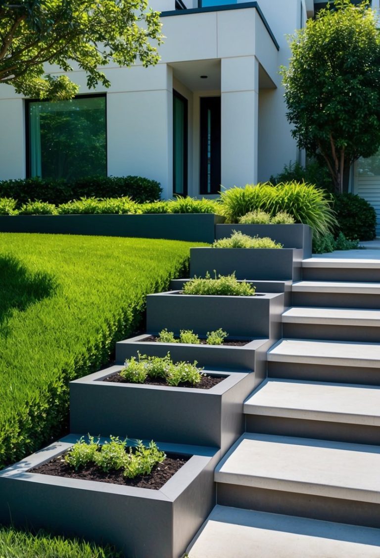 30 Modern Front Yard Steps Design Ideas To Boost Your Home's Curb Appeal