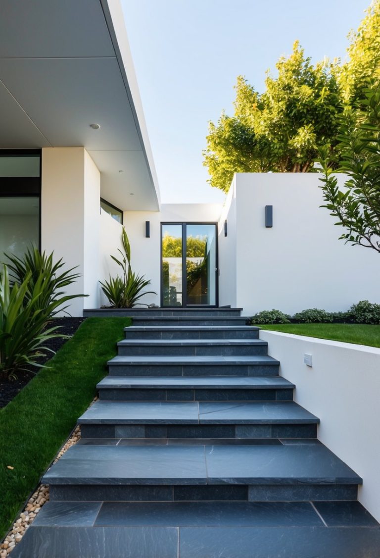 30 Modern Front Yard Steps Design Ideas To Boost Your Home's Curb Appeal