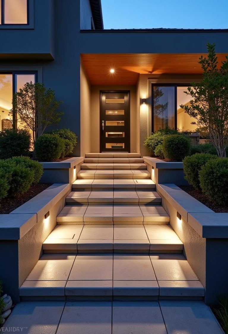 30 Modern Front Yard Steps Design Ideas To Boost Your Home's Curb Appeal