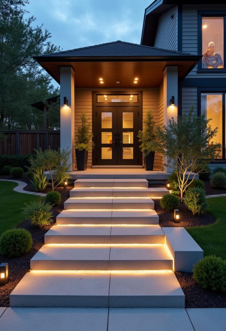 30 Modern Front Yard Steps Design Ideas To Boost Your Home's Curb Appeal