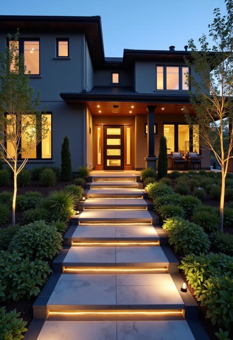 30 Modern Front Yard Steps Design Ideas To Boost Your Home's Curb Appeal