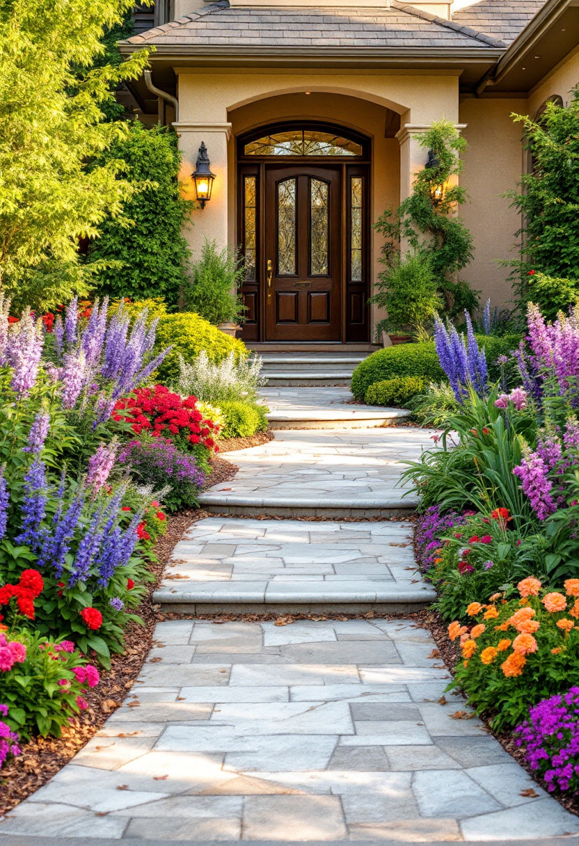30 Landscaping Ideas For Entrance Walkways: Boost Your Home's Curb Appeal