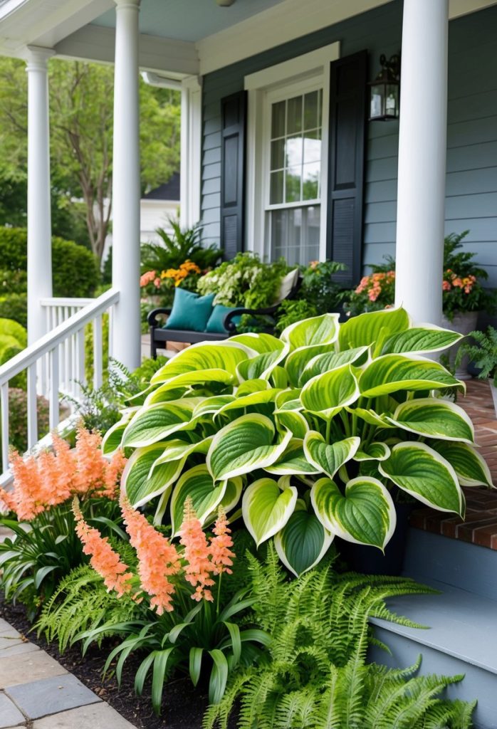18 Stunning Front Porch Plant Ideas Using Hostas, Coral Bells, And ...