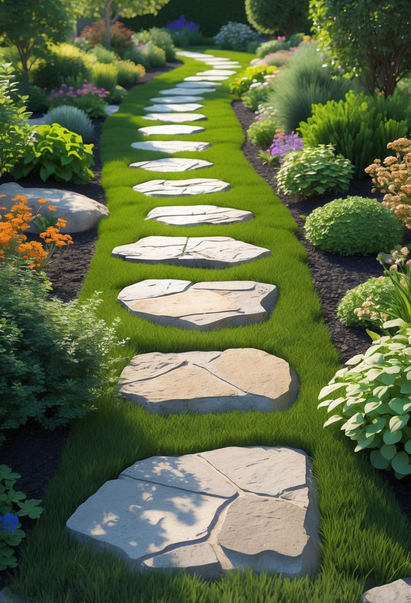 22 Stepping Stone Walkway Ideas To Brighten Up Your Garden Path