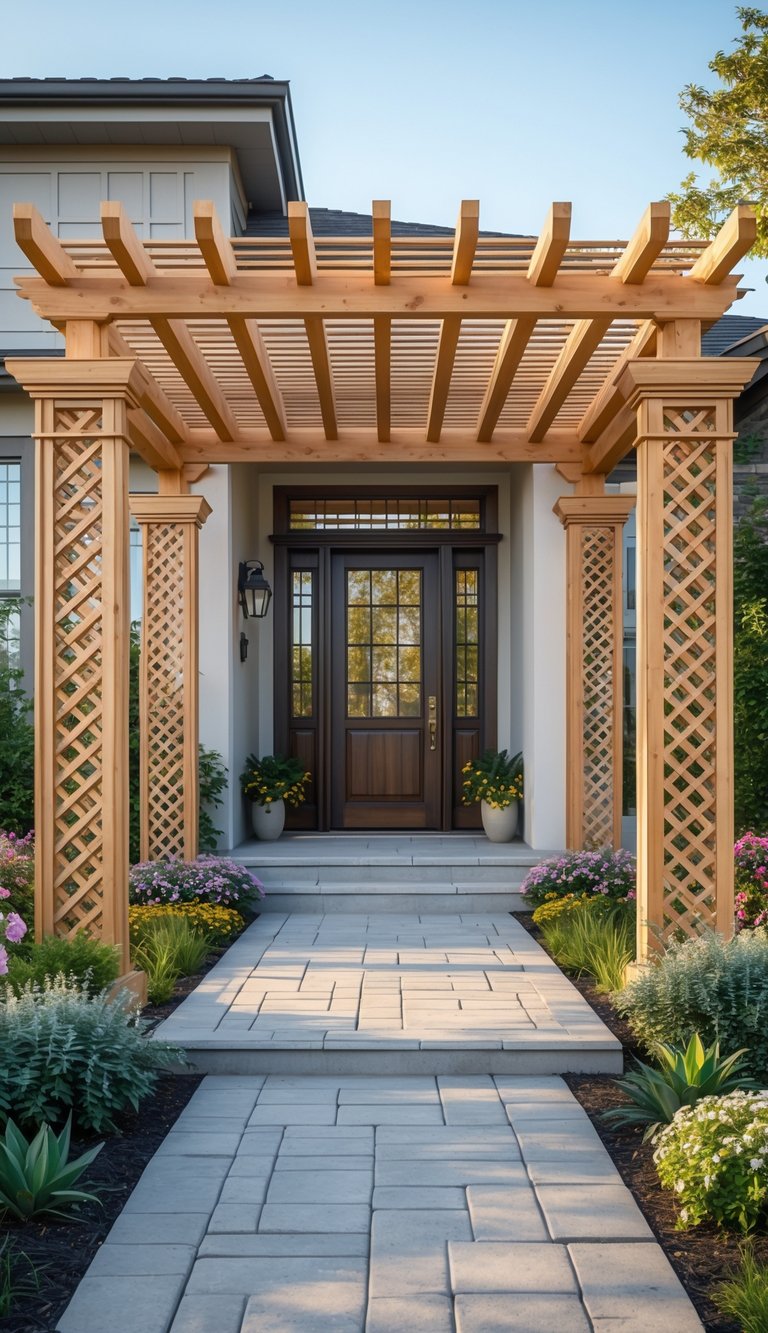 11 Front Entrance Pergola Ideas To Brighten Up Your Home’s Curb Appeal