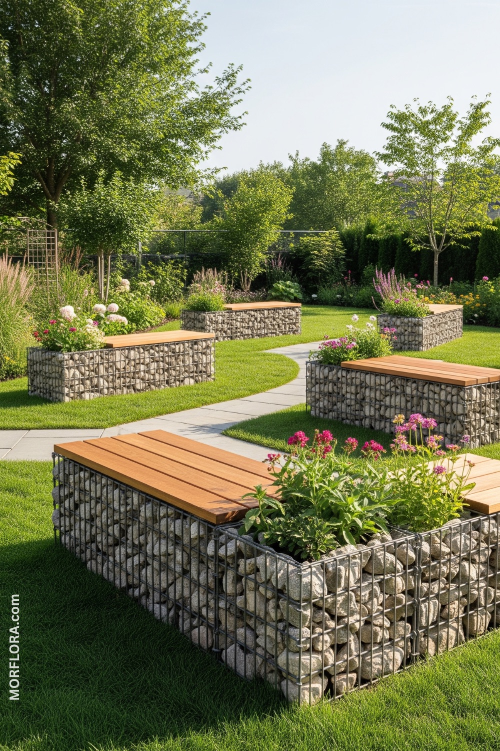 22 Gabion Seating Ideas To Brighten Up Your Outdoor Space