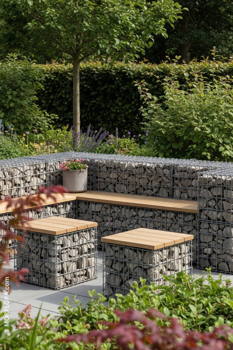 22 Gabion Seating Ideas To Brighten Up Your Outdoor Space
