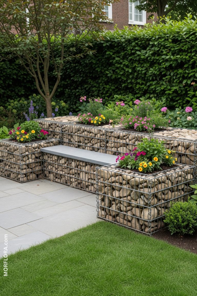 22 Gabion Seating Ideas To Brighten Up Your Outdoor Space