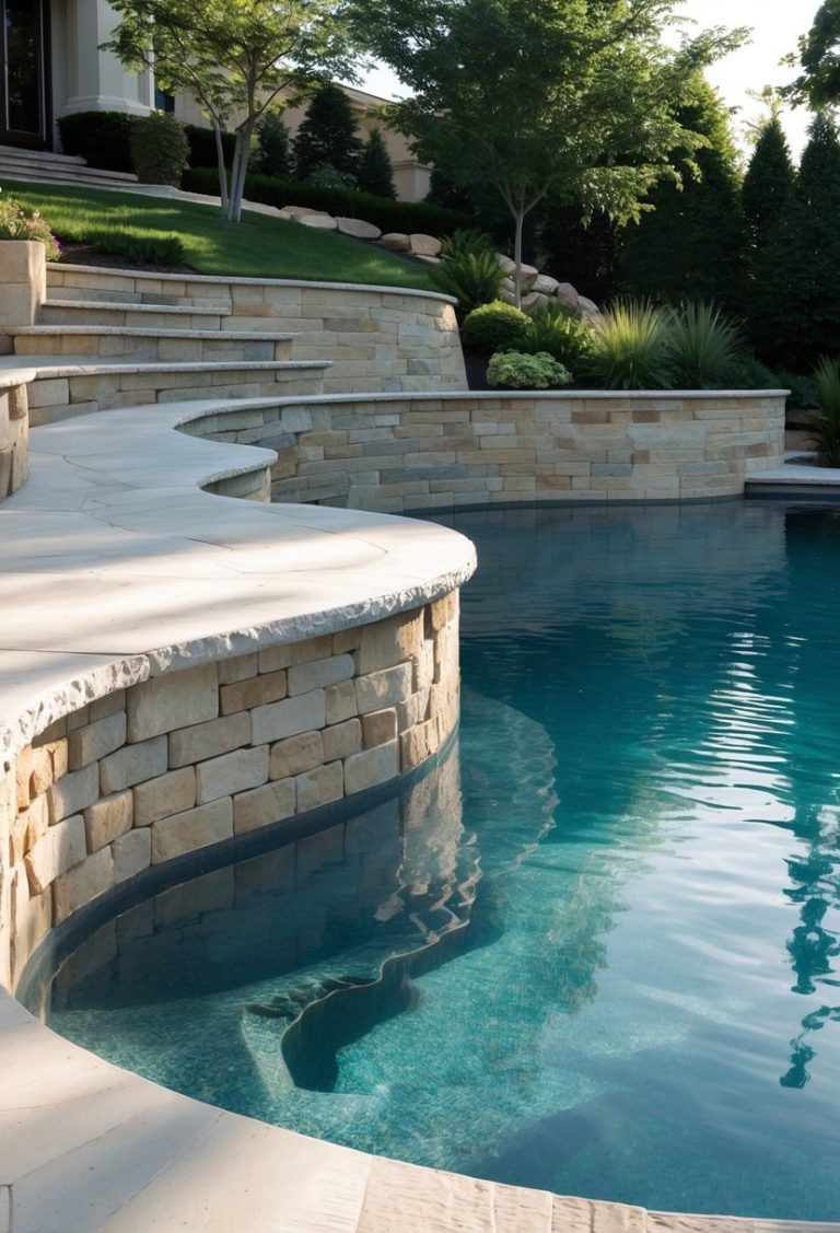 9 Pool With Retaining Wall Sloped Backyard Ideas
