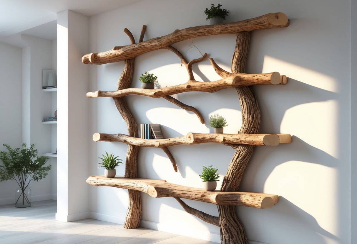 12 Unique Tree Branch Shelves Ideas