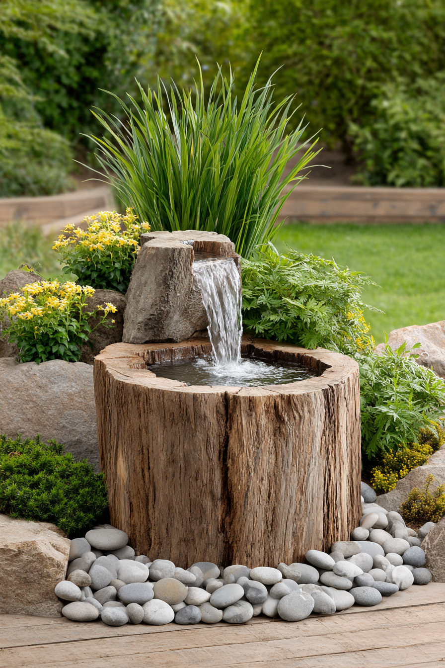 25 Tree Stump Water Fountain Ideas To Spruce Up Your Garden With Charm