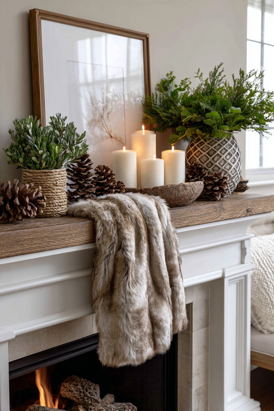 26 Cozy Winter Mantle Decor Ideas You'll Love To Warm Up Your Home